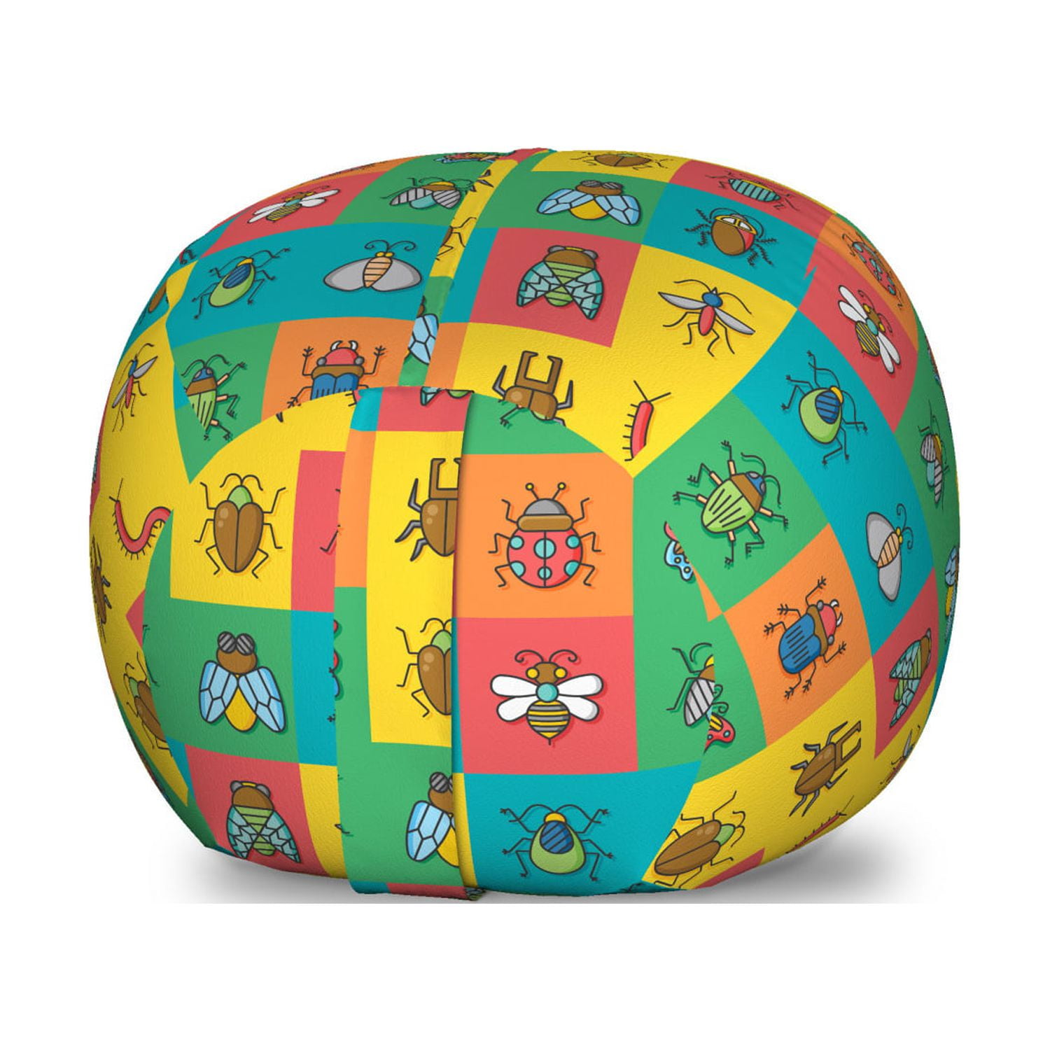 Colorful Storage Toy Bag Chair, Cartoon Image of Bugs as Bumblebee ...