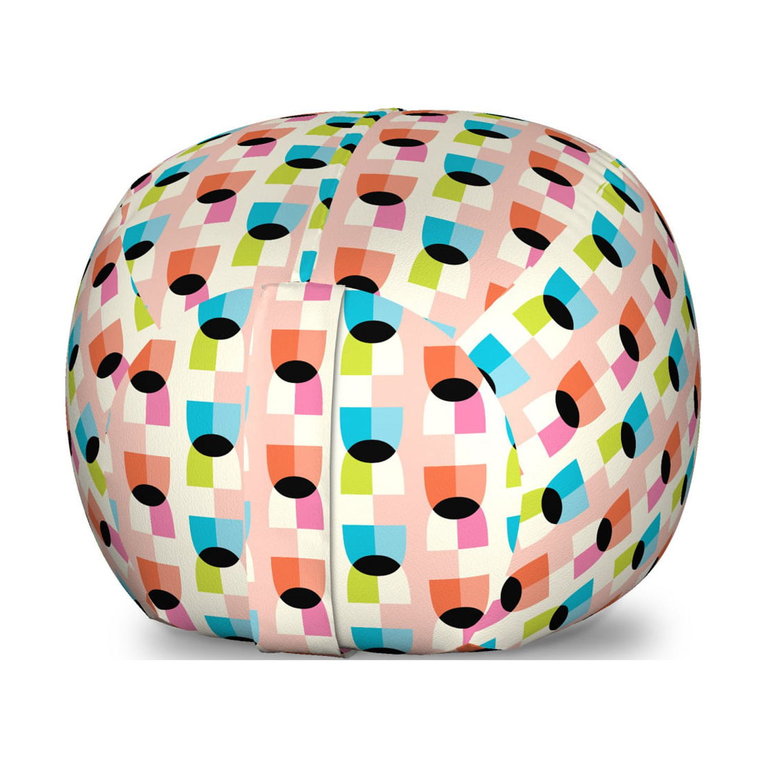 Colorful Storage Toy Bag Chair, Geometric Semi-Circles and Oval Ellipse ...
