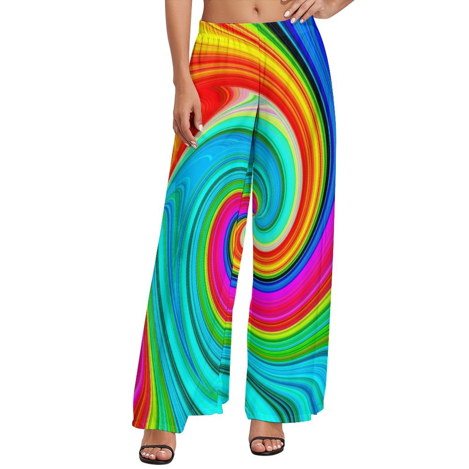 Colorful Straight Pants LGBT Pride Flag Kawaii Wide Pants Female ...