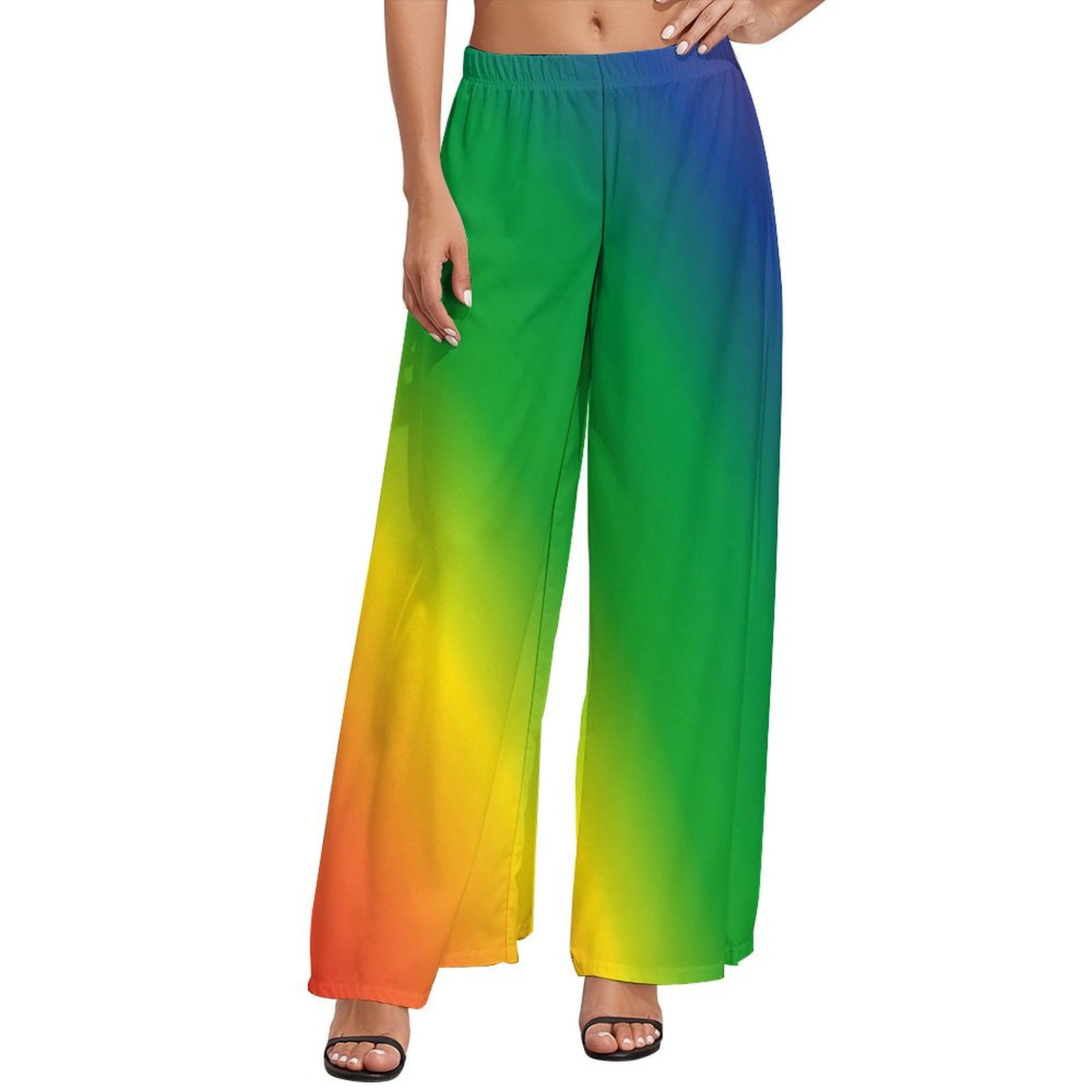 Colorful Straight Pants LGBT Pride Flag Kawaii Wide Pants Female ...