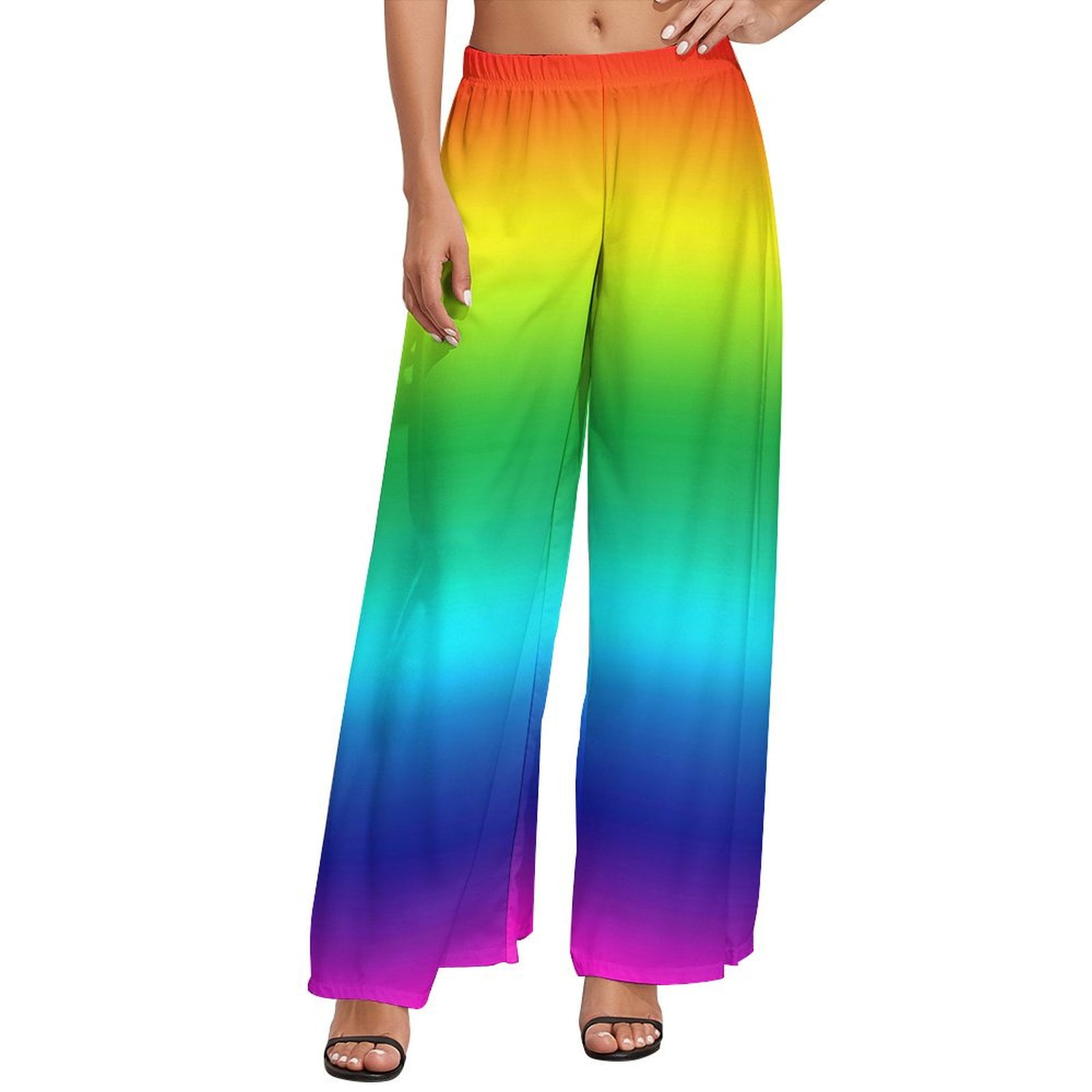 Colorful Straight Pants LGBT Pride Flag Kawaii Wide Pants Female ...
