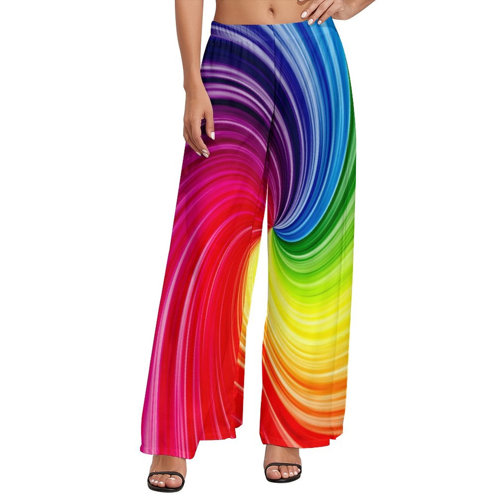 Colorful Straight Pants LGBT Pride Flag Kawaii Wide Pants Female ...
