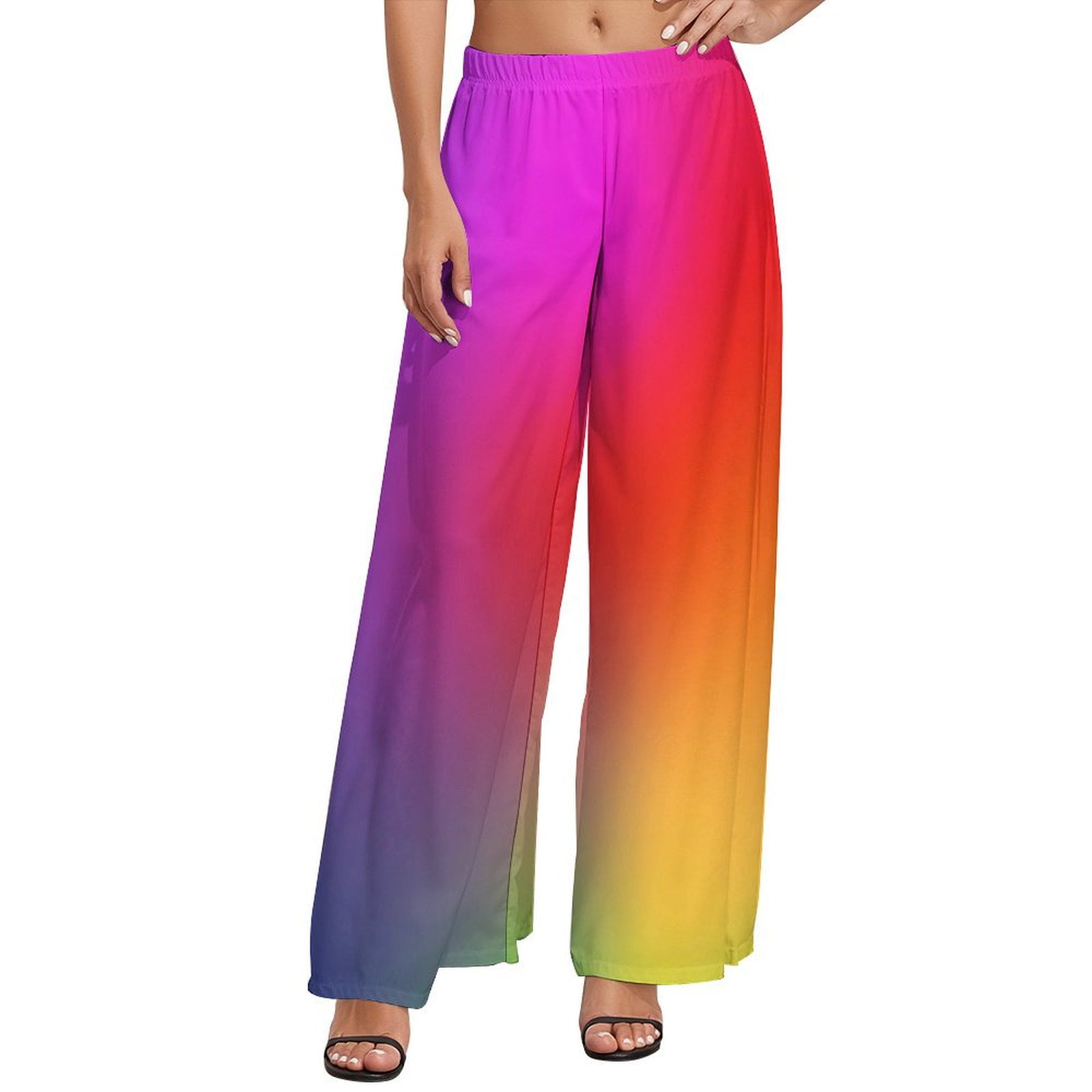 Colorful Straight Pants LGBT Pride Flag Kawaii Wide Pants Female ...