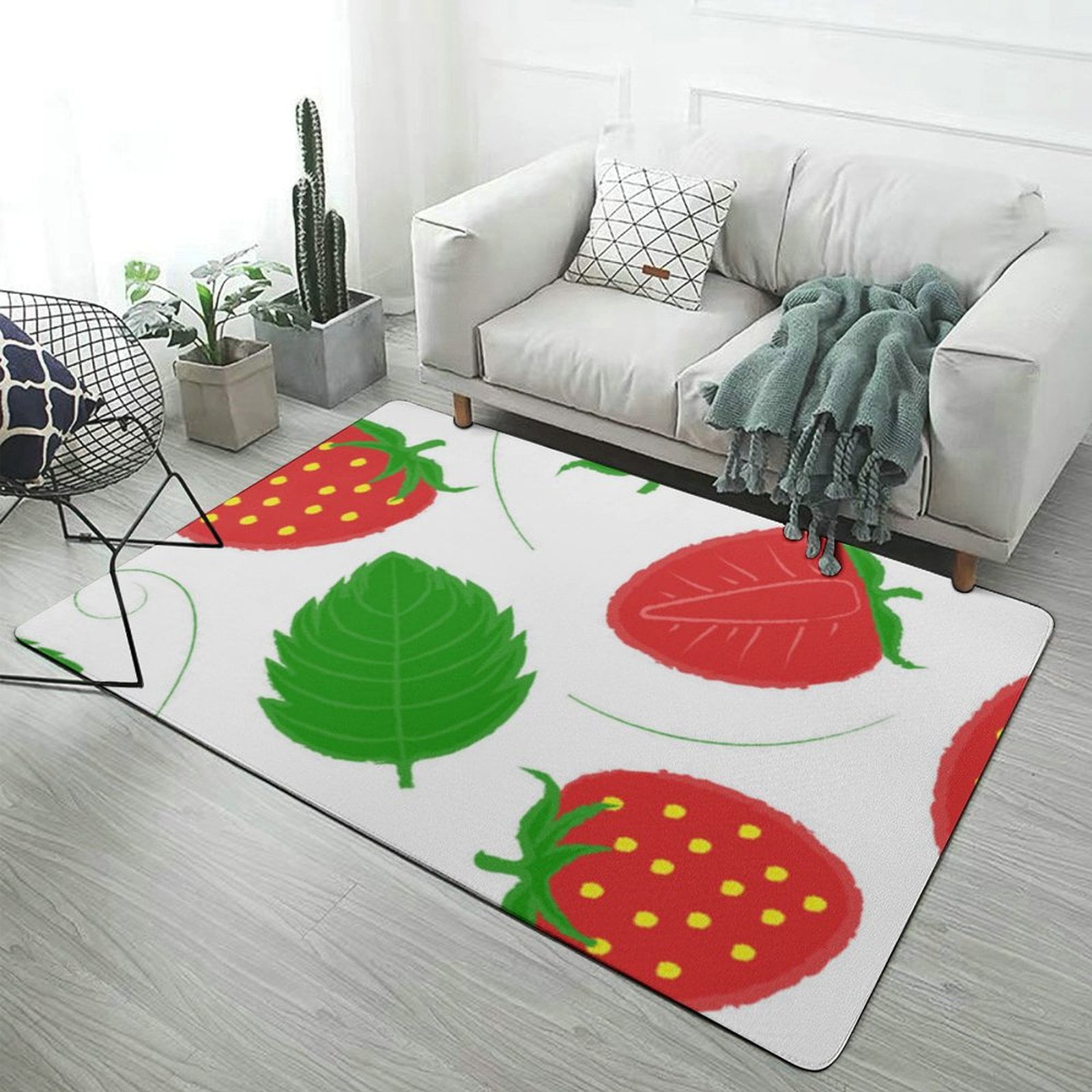 Colorful Strawberries Carpet Style Living Room Bedroom Rug Modern 3d ...