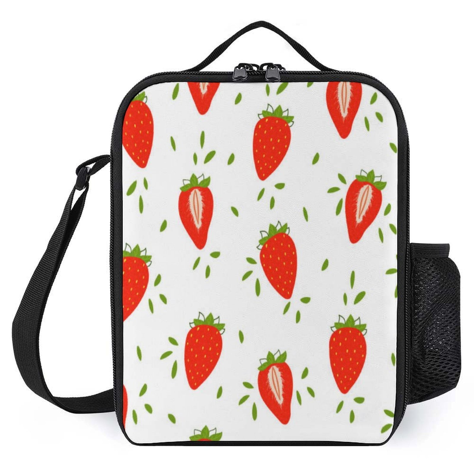 Colorful Strawberries Portable Lunch Boxes Women Waterproof Thermal ...