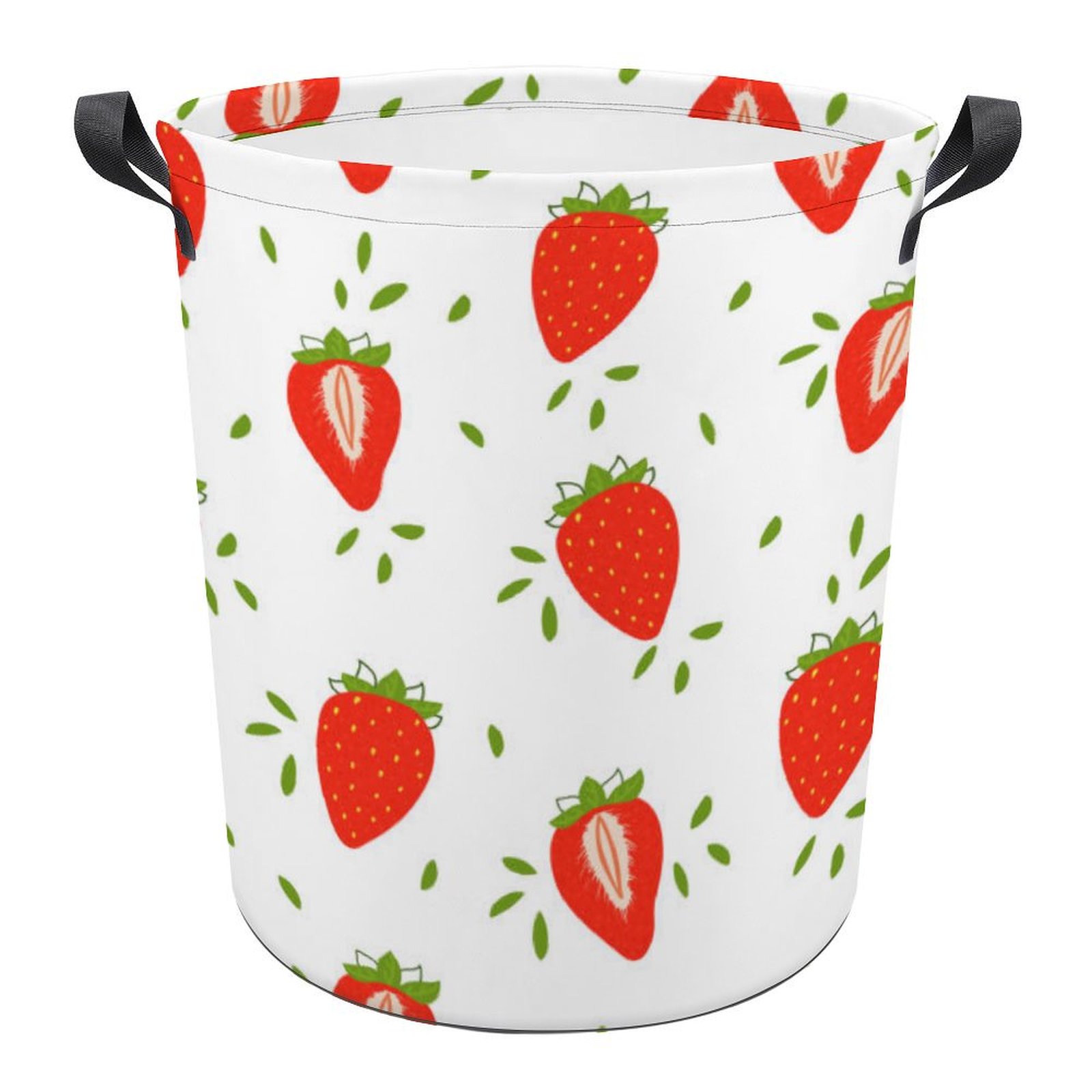 Colorful Strawberries Print Foldable Laundry Basket for Clothes Storage ...