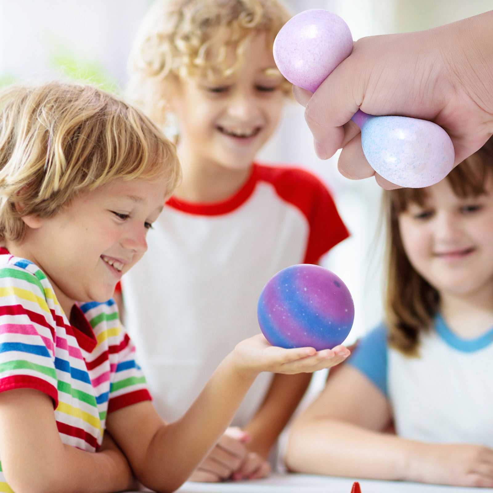 Colorful Stress Ball Fidget Sensory Toy， Silicone Stress Relief Hand ...