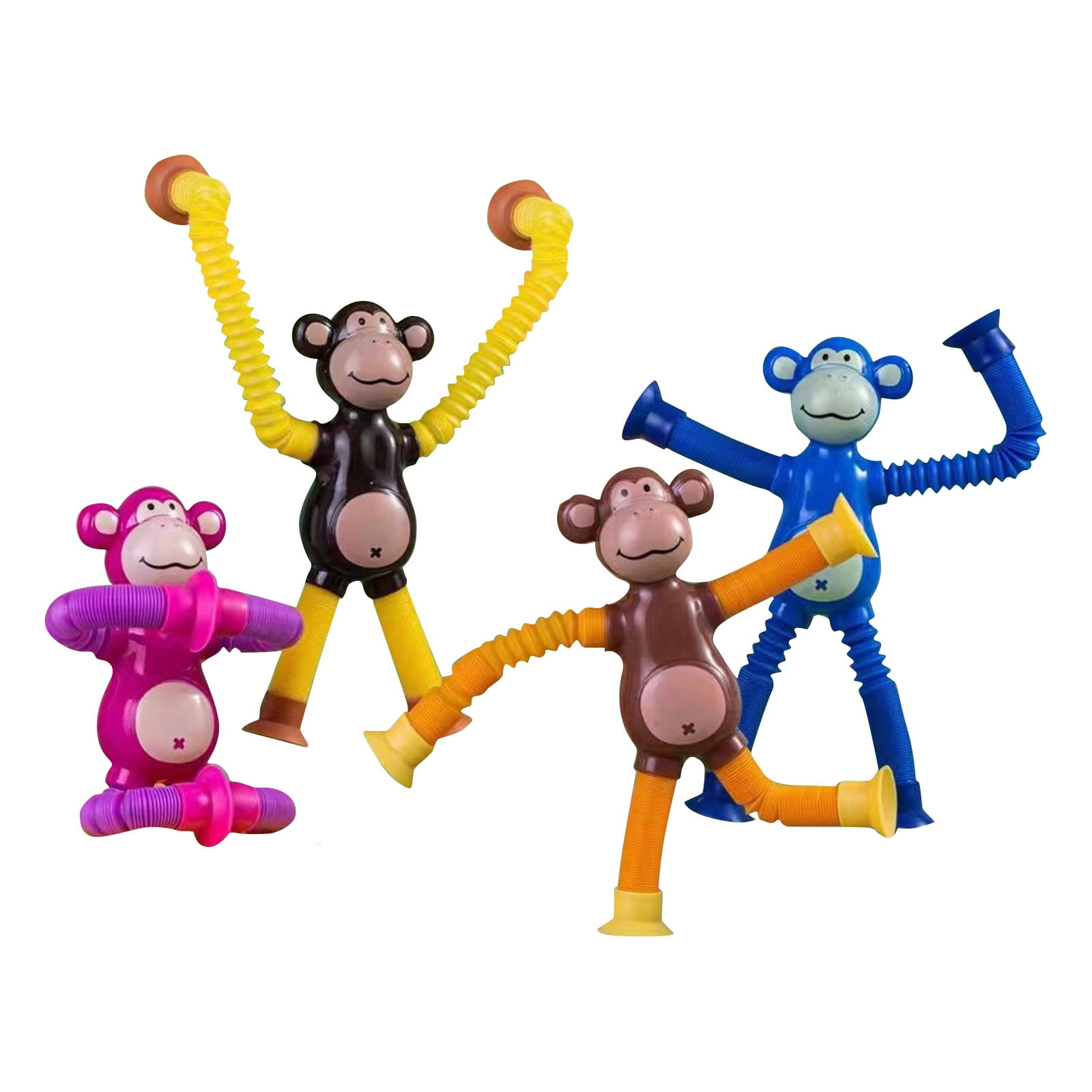 Colorful Stretchy Monkey Fidget Toys for Kids Set of 4 Sensory Stress ...