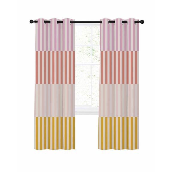 Colorful Stripe Blackout Curtains 39 Inches Long for Bedroom, Modern ...