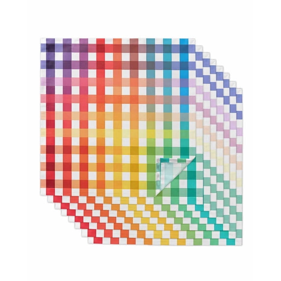 Colorful Stripe Cloth Napkins Set of 8 Reusable Dinner Napkins ...