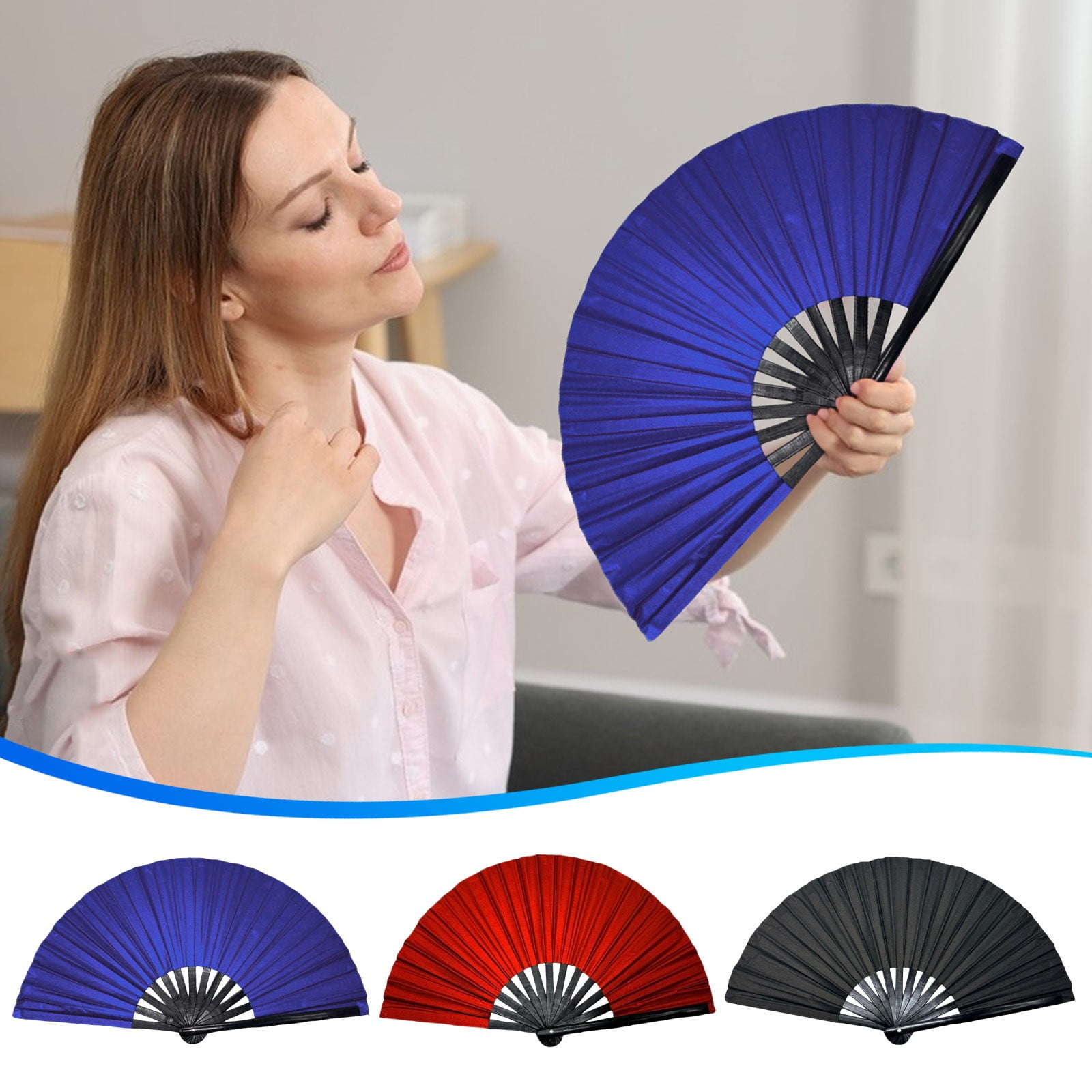 Colorful Stripe Fan, Kung Fu Fan Dance, Party Music Festival Fan ...