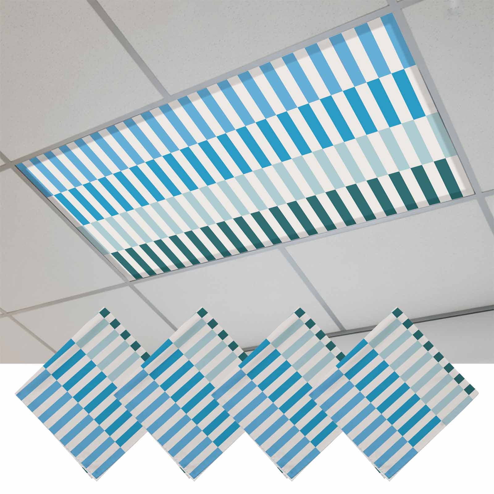 Colorful Stripe Magnetic Fluorescent Light Covers for Ceiling Lights ...