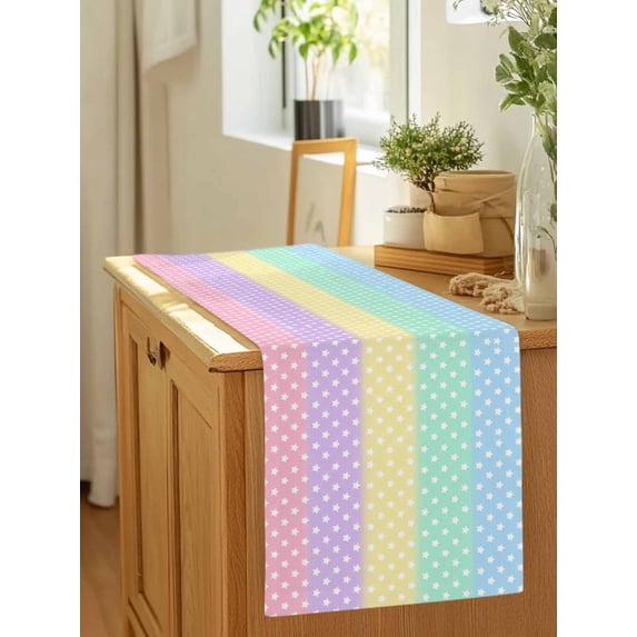 Colorful Stripe Seamless Star Table Runner 36 Inches Long,Kitchen ...