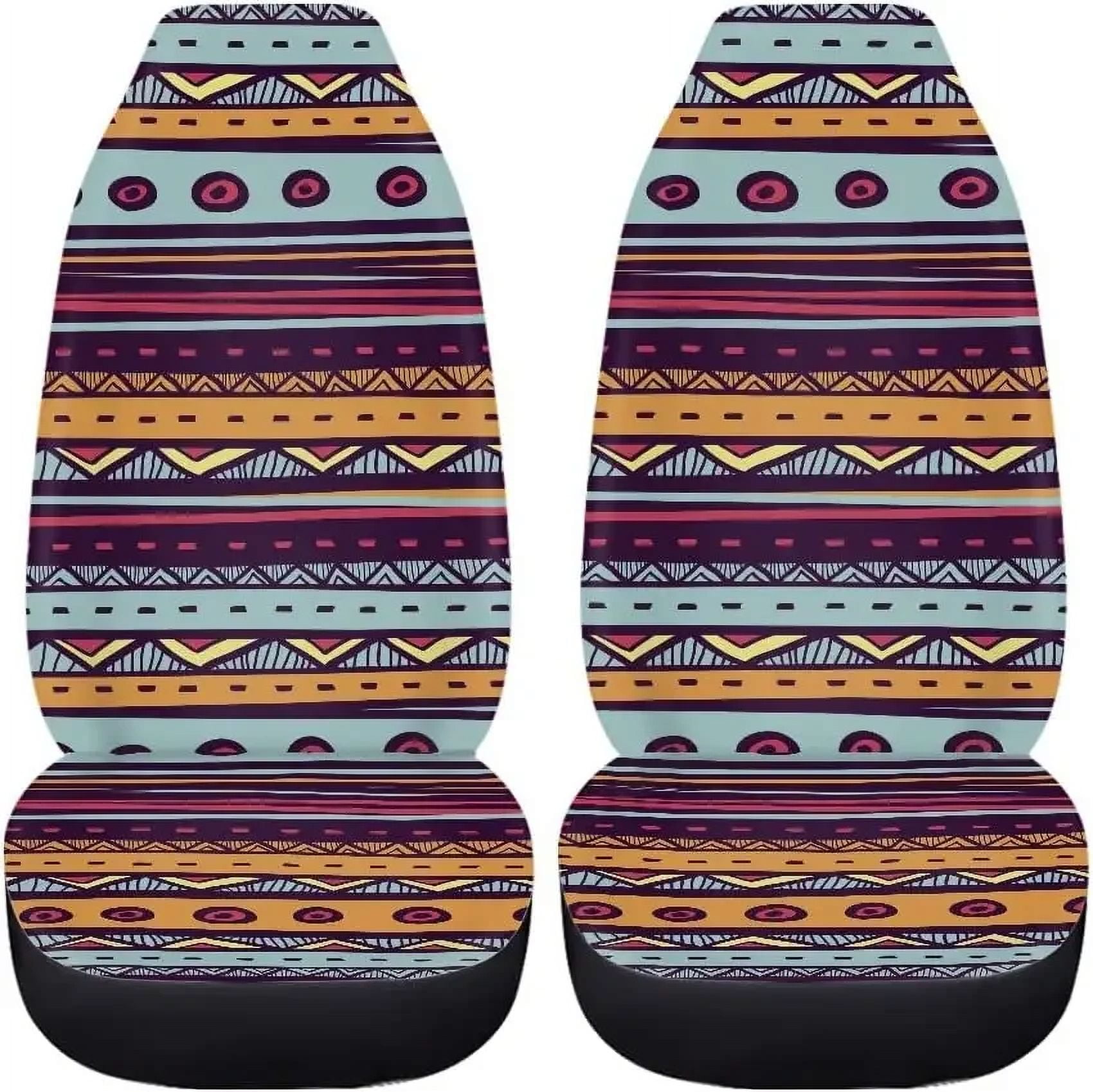 Colorful Stripe Seat Cover Baja Saddle Blanket Weave Universal Bucket ...