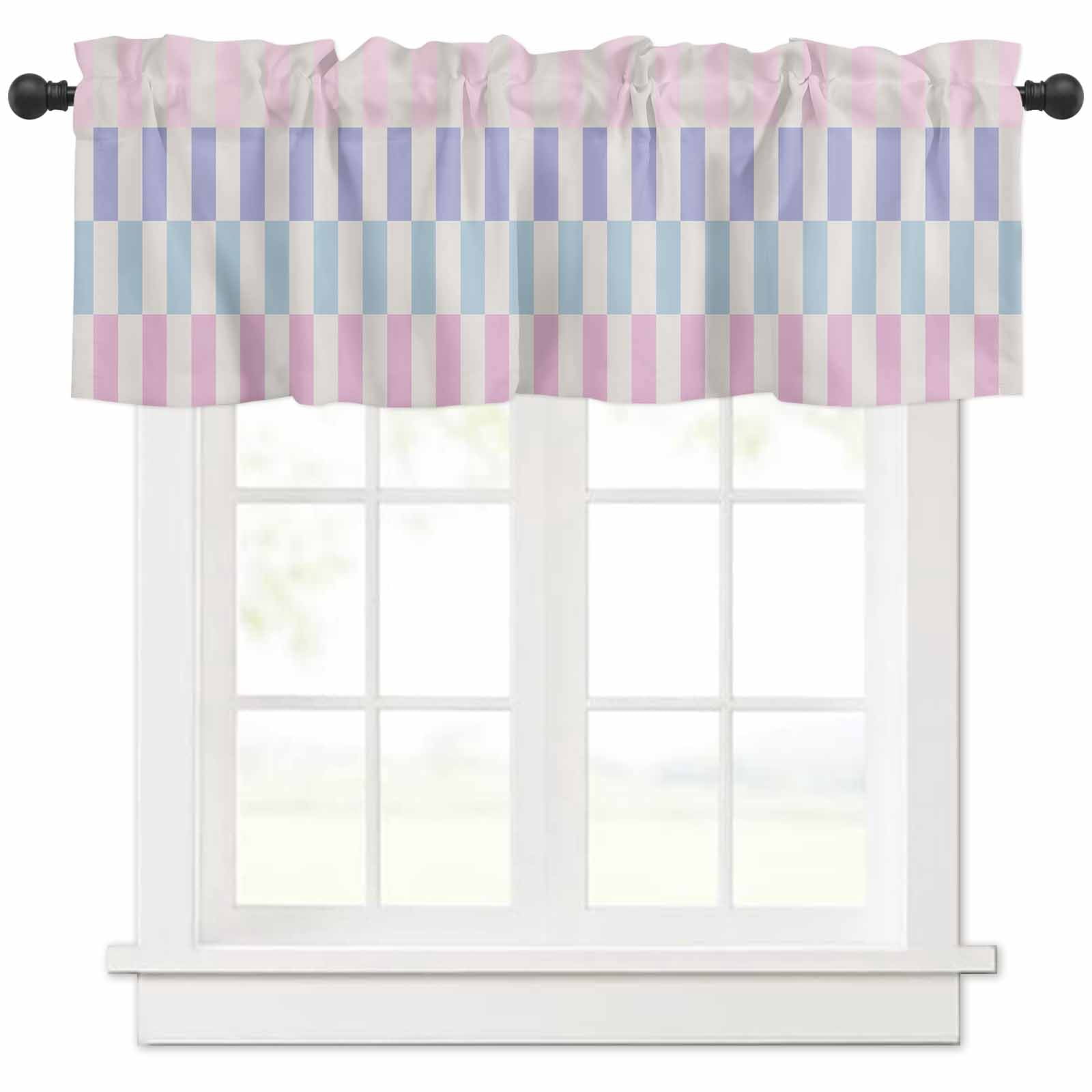 Colorful Stripe Valances for Windows Farmhouse Kitchen Curtains ...