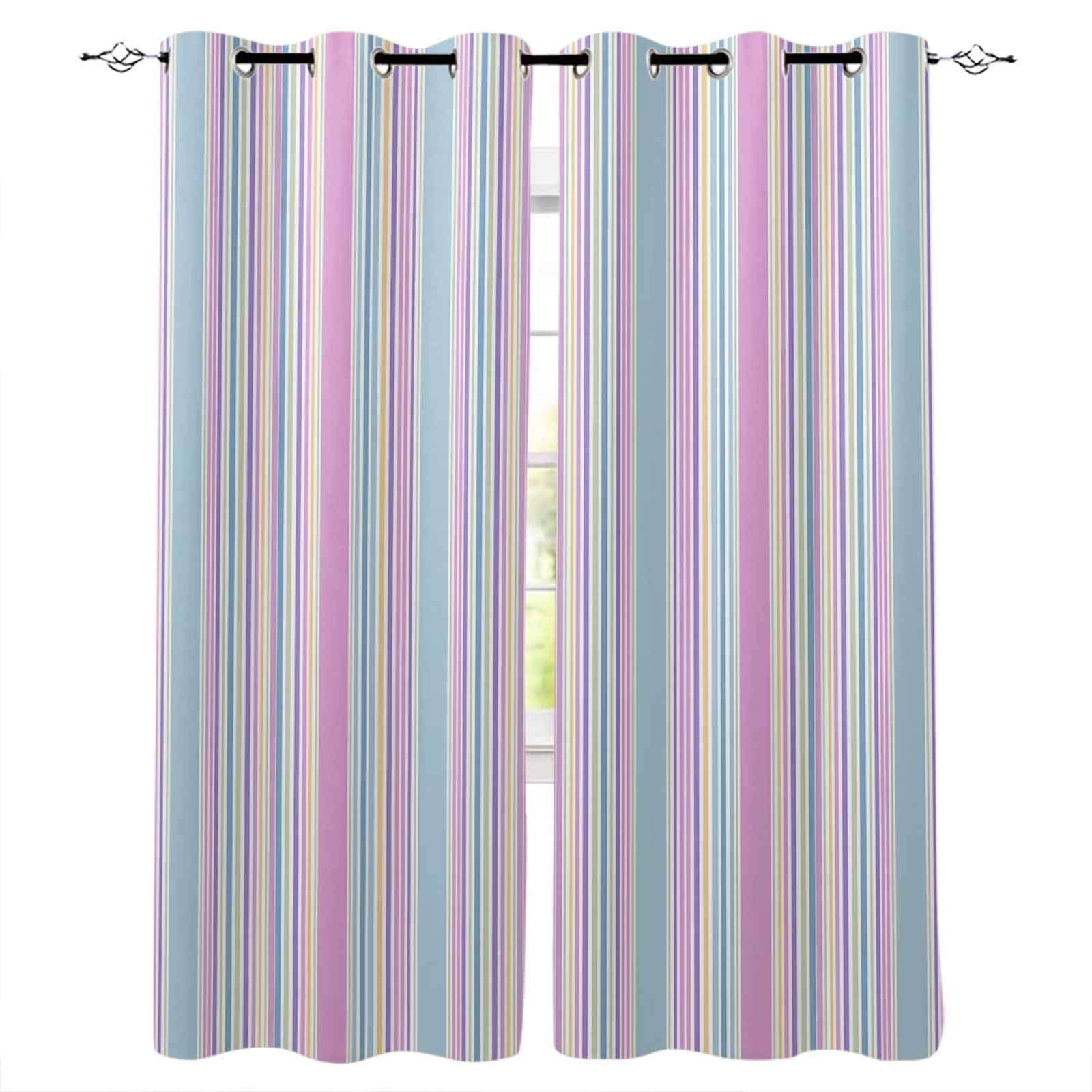 Colorful Striped Blackout Curtains for Bedroom/Living Room, Thermal ...