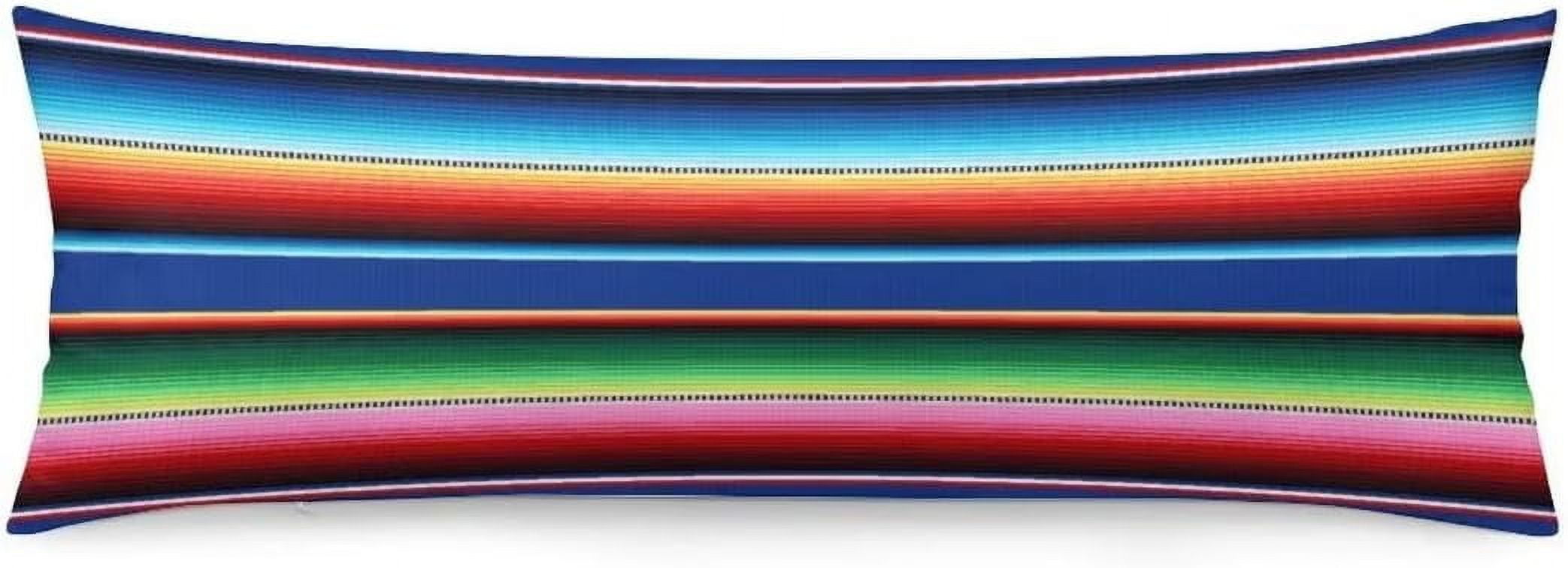Colorful Striped Body Pillow Cover Mexican Stripes Pattern Ethnic ...