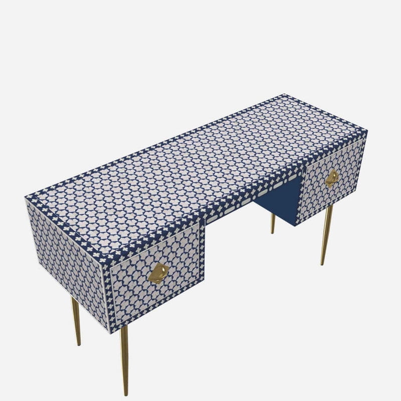 Colorful Striped Bone Inlay Console Table – Handmade Modern Entryway ...