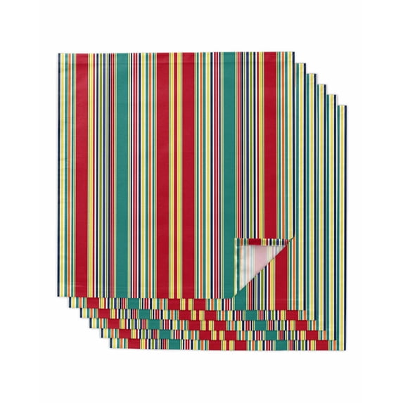 Colorful Striped Cloth Napkins Set of 6 Reusable Dinner Napkins, Boho ...