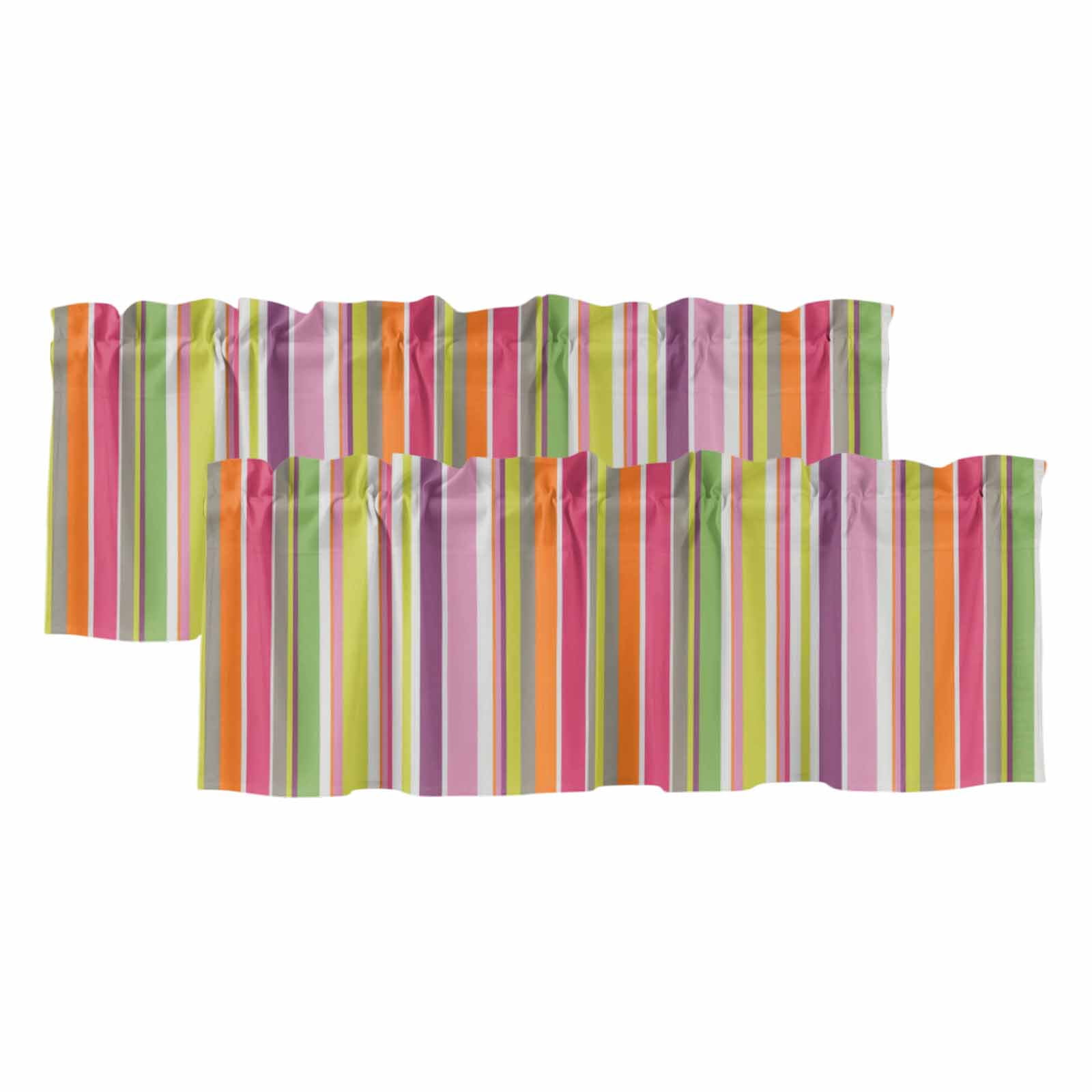 Colorful Striped Curtain Valances for Windows, Kitchen Valance Window ...