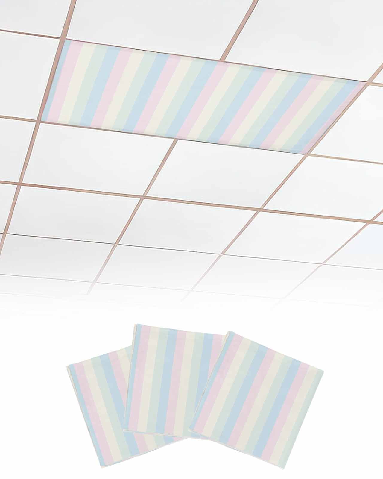 Colorful Striped Fluorescent Light Covers for Ceiling Lights 4x2 feet ...