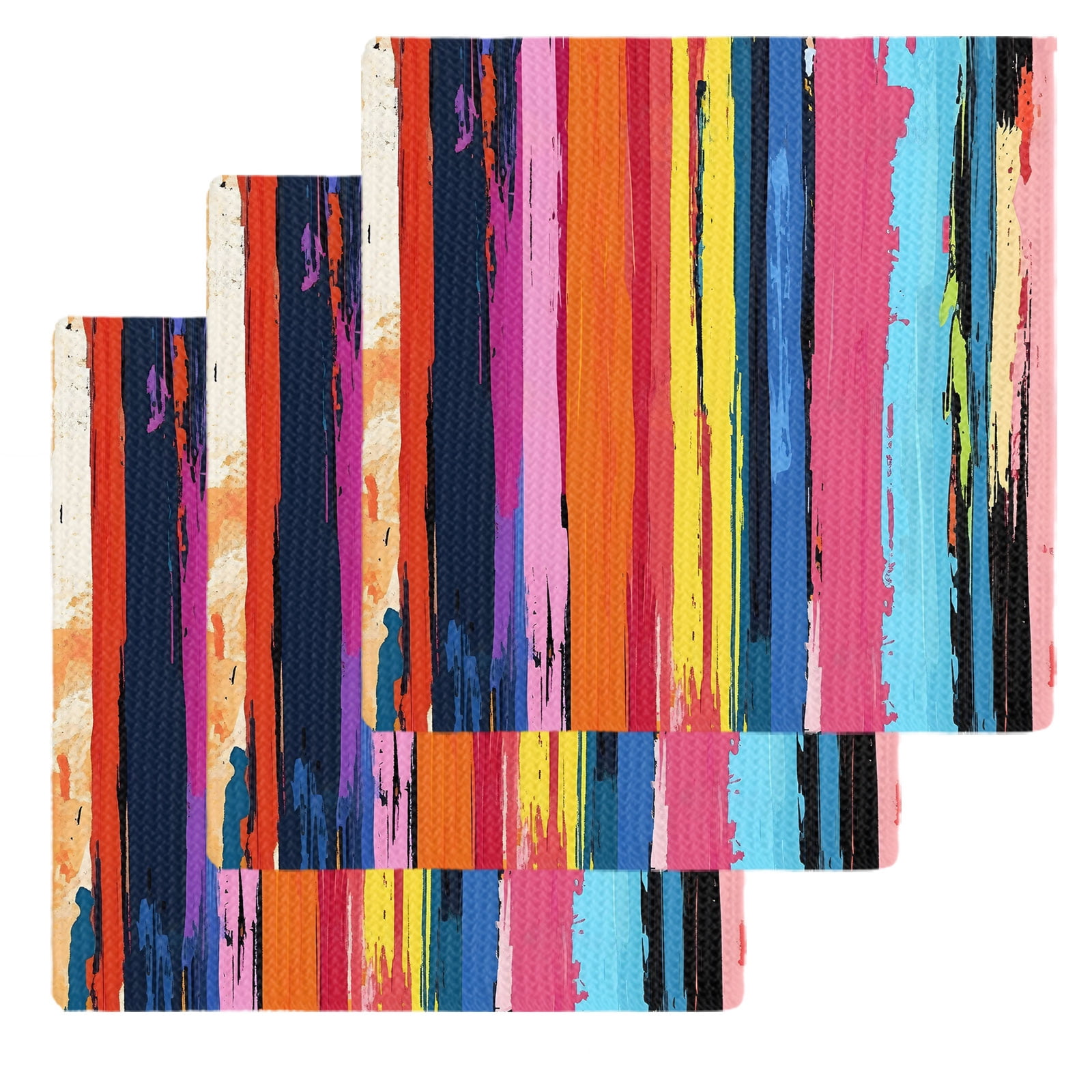 Colorful Striped Kitchen Dish Towels for Drying Dishes Set of 3, Modern ...