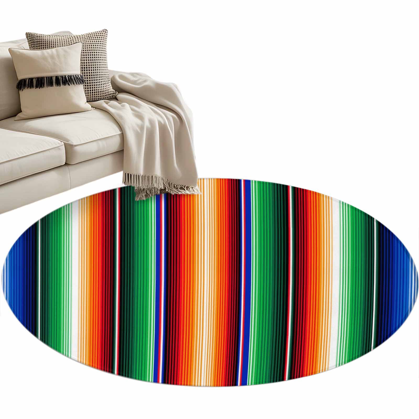 Colorful Striped Large Area Rugs for Bedroom Living Room, Soft Non Slip ...
