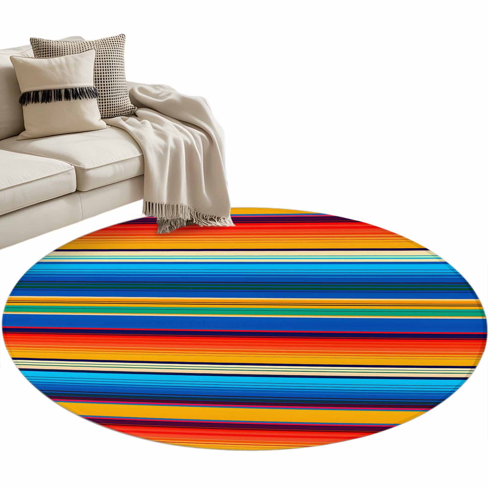 Colorful Striped Large Area Rugs for Bedroom Living Room, Soft Non Slip ...