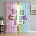 Colorful Striped Sheer Curtains for Living Room Bedroom Children's Day ...
