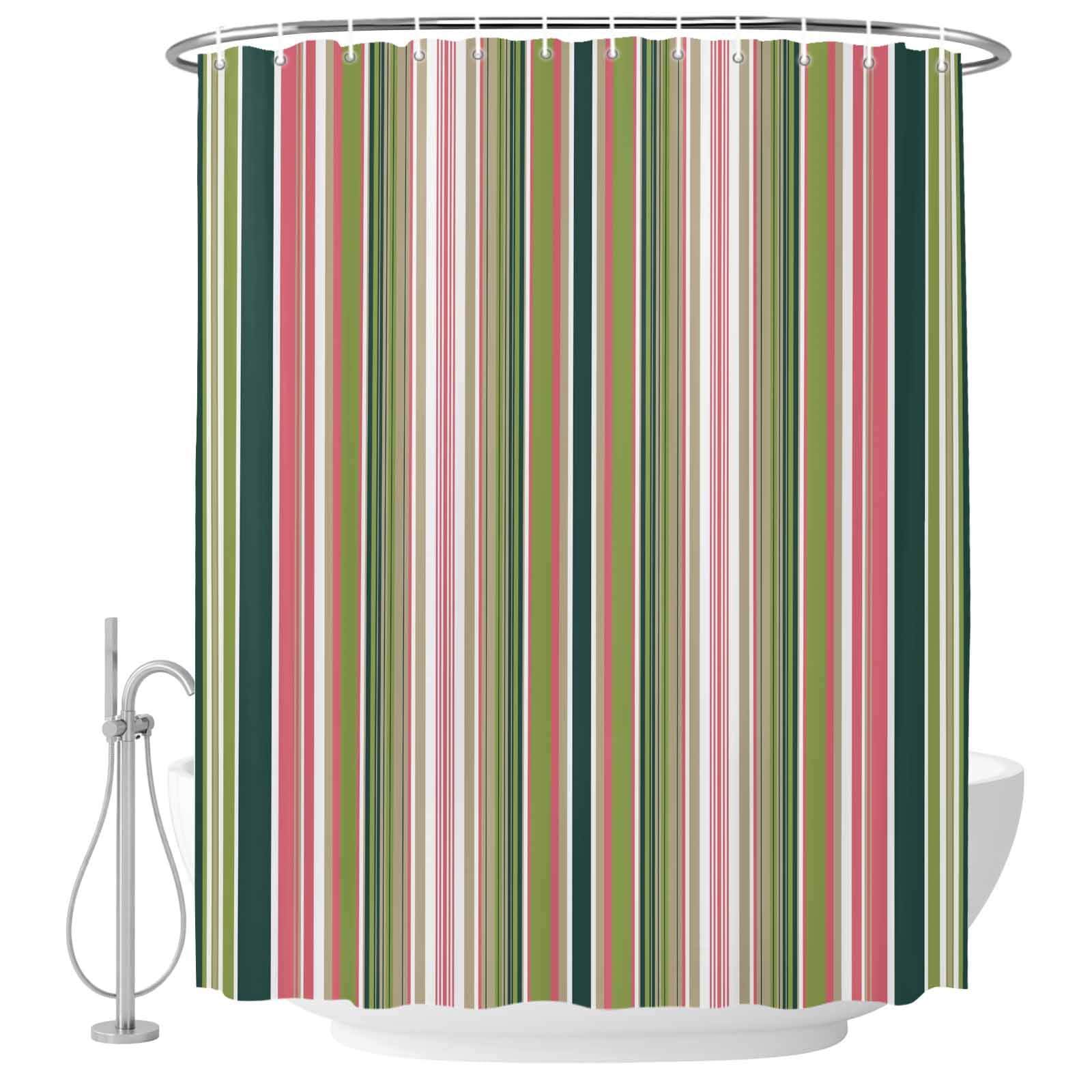 Colorful Striped Shower Curtain Set - Small 36" x 72" Washable Bathtub ...