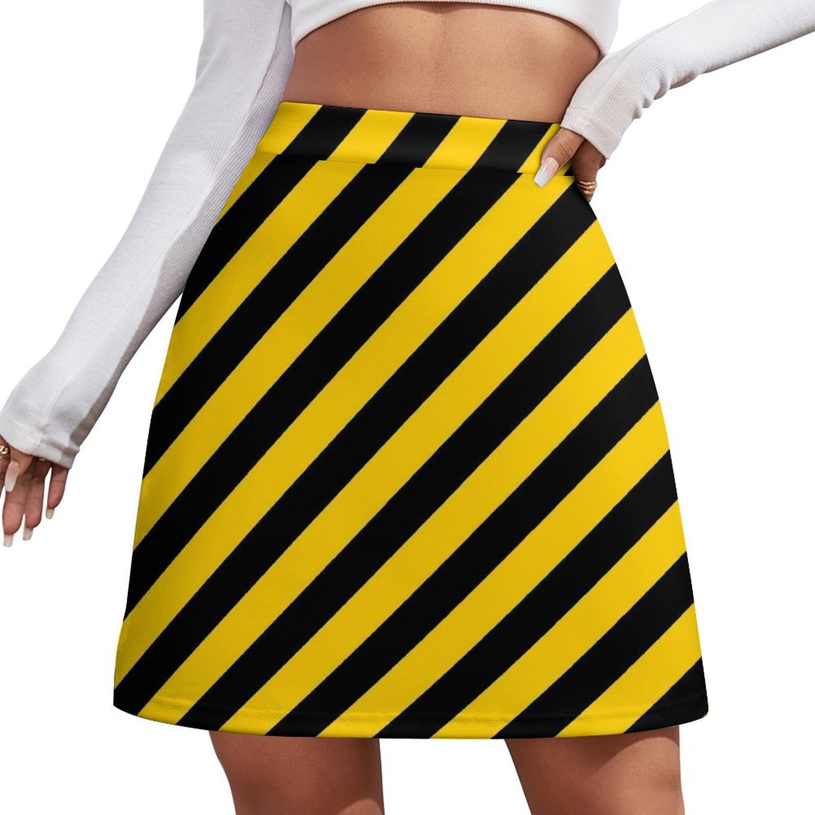 Colorful Striped Skirt Abstract Art Harajuku Casual Skirts Female ...