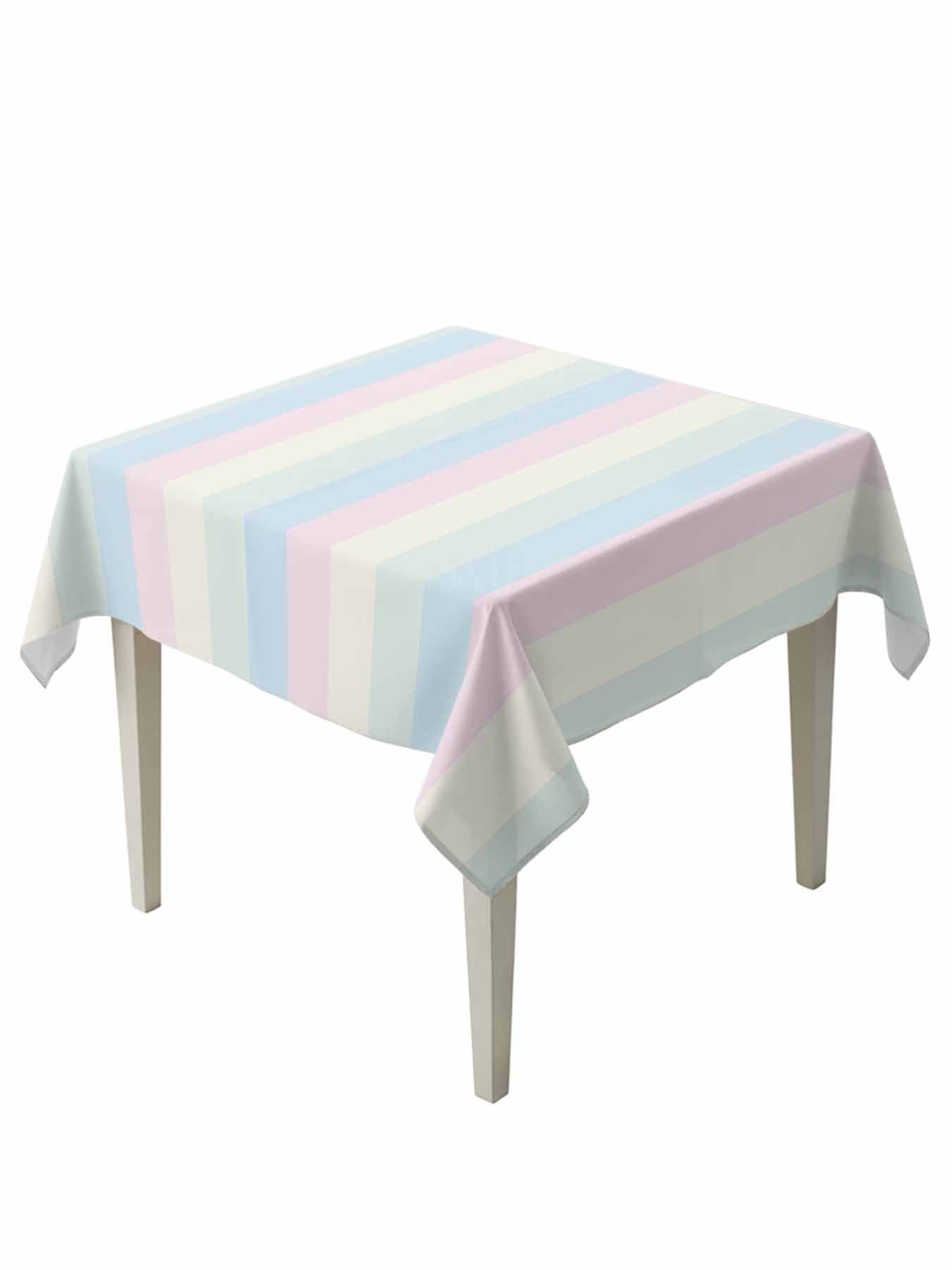 Colorful Striped Table Cloth, Rainbow Color Stripes Waterproof ...