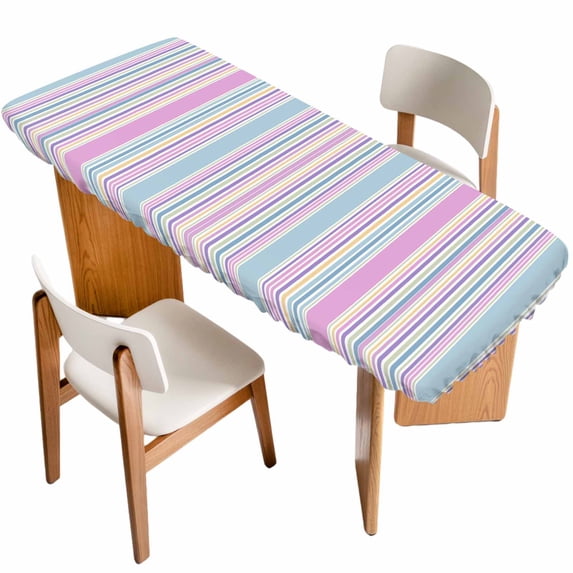Colorful Striped Table Cloths for 8 Foot Rectangle Tables, Pink Blue ...