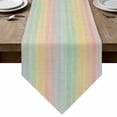 Colorful Striped Table Runner Linen Burlap Table Runner 60 Inches Long ...