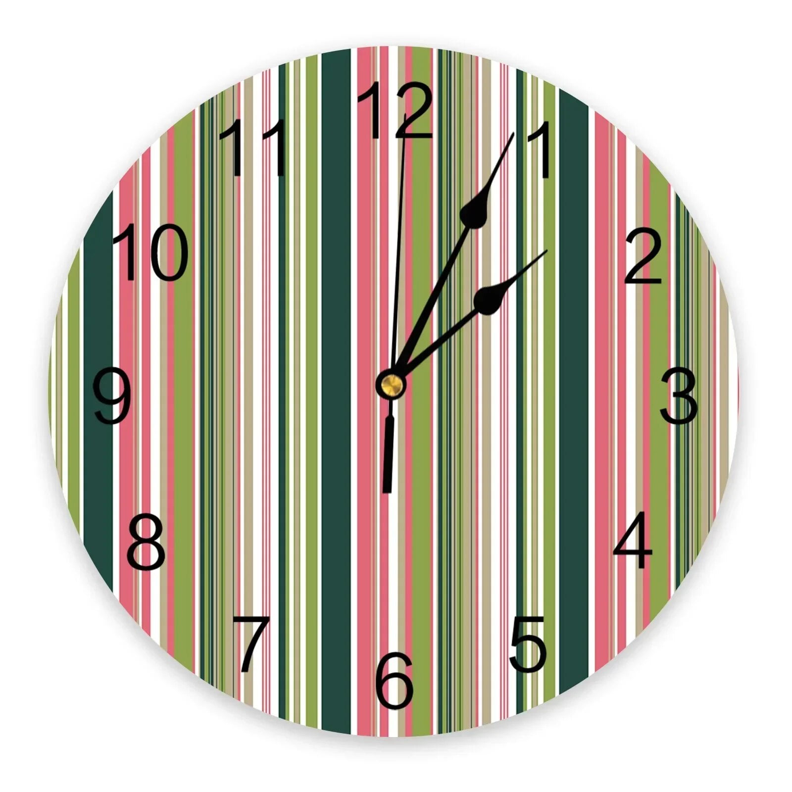 Colorful Striped Texture Wall Clock Large Modern Kitchen Dinning Round ...