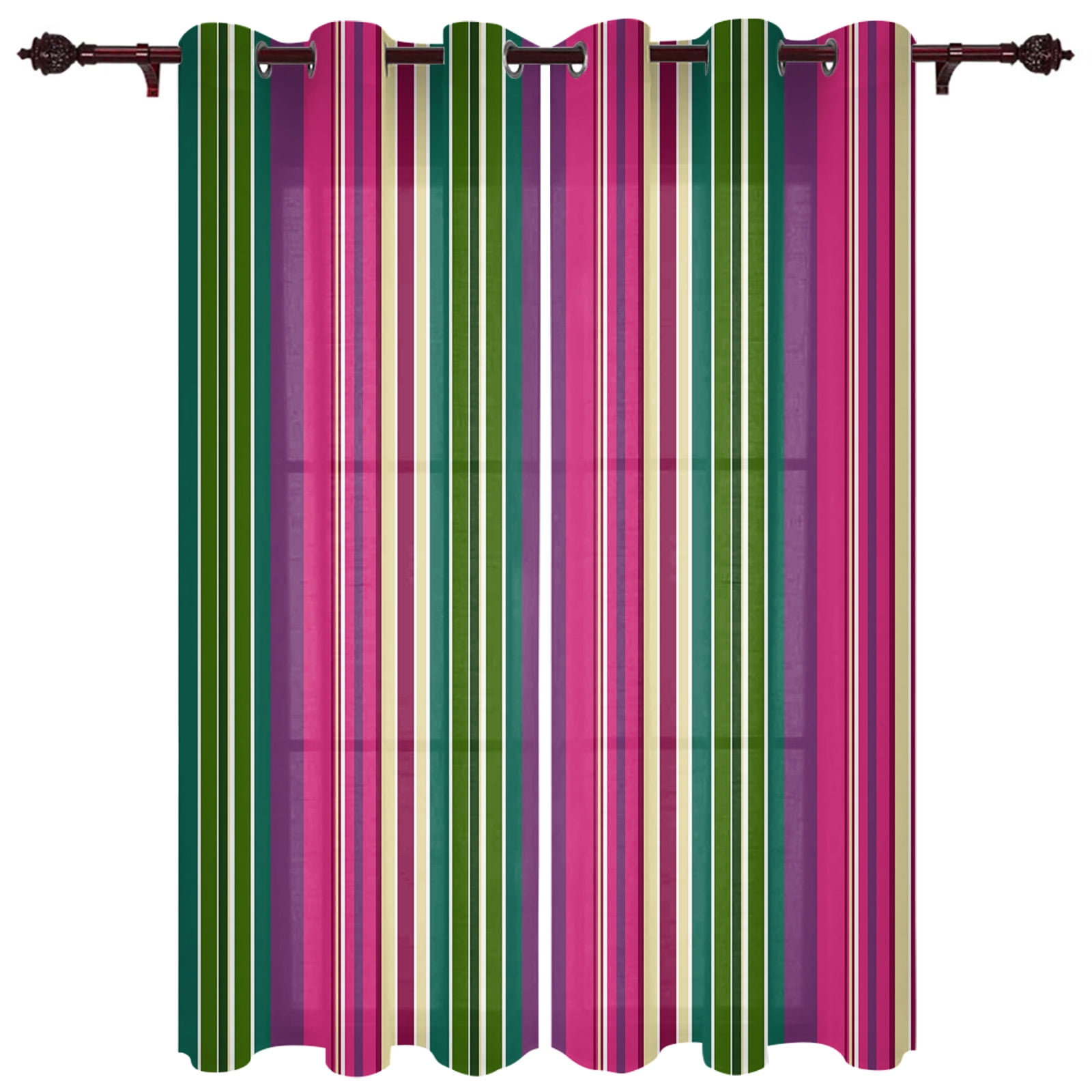 Colorful Striped Texture Window Curtains for Living Room Luxury ...