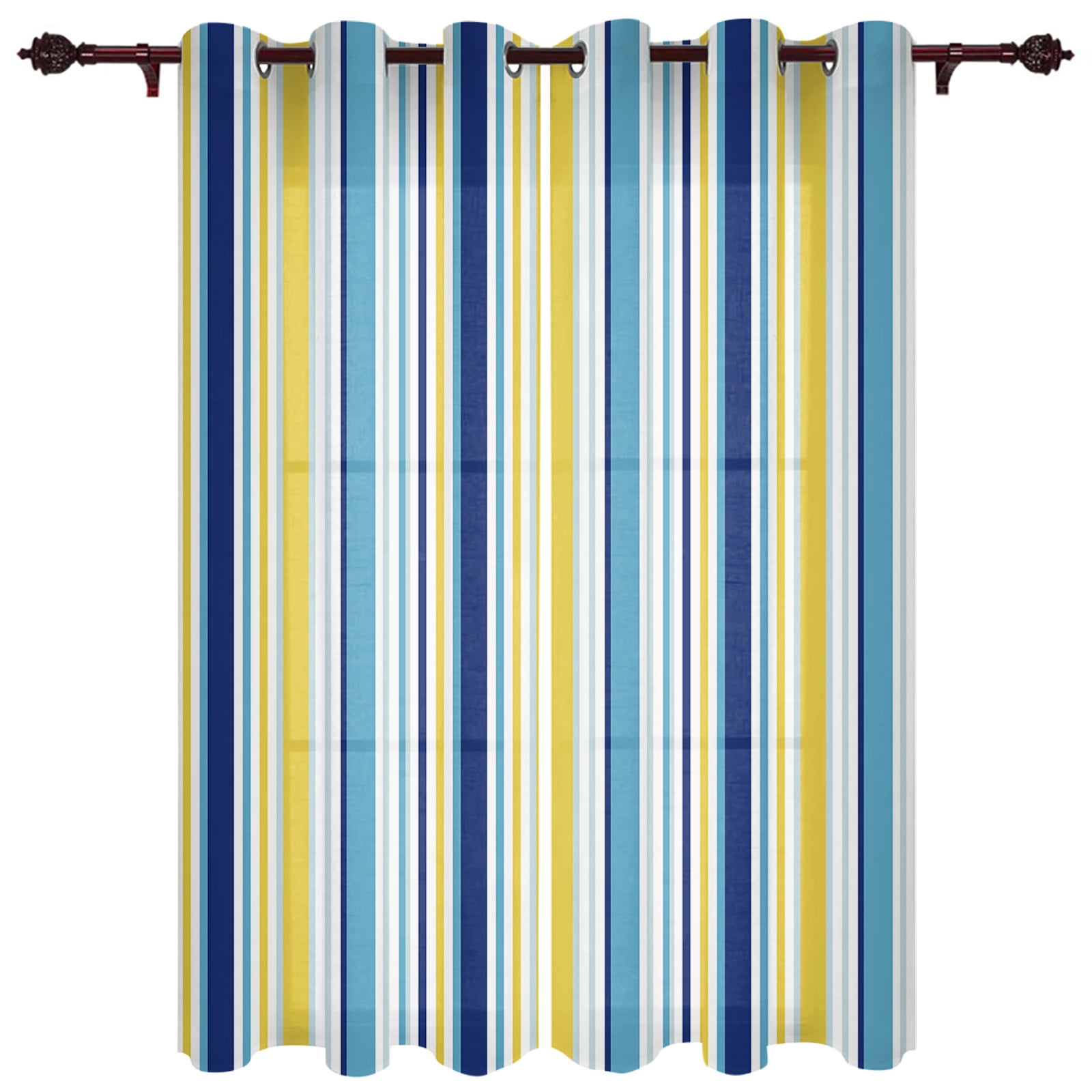 Colorful Striped Texture Window Curtains for Living Room Luxury ...