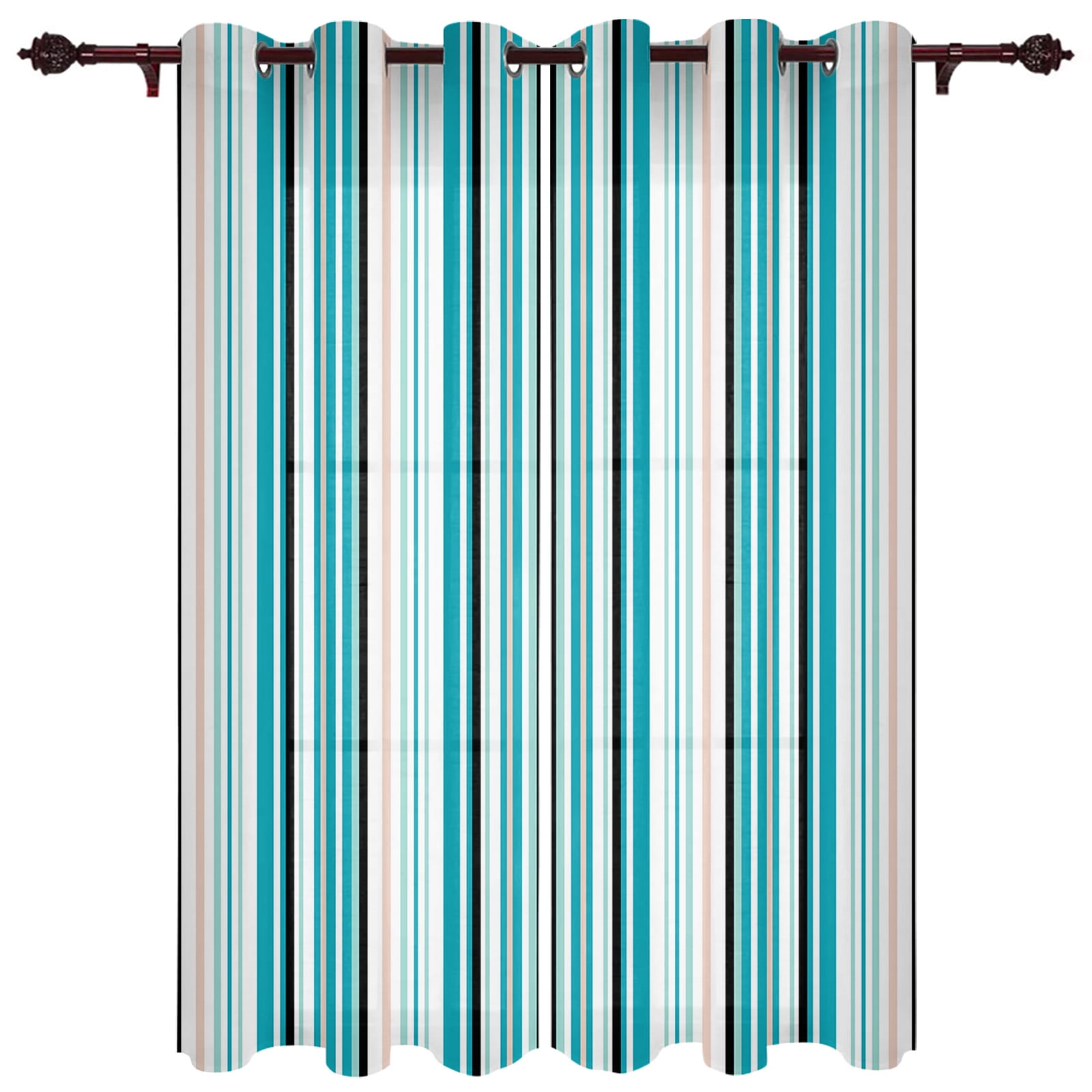 Colorful Striped Texture Window Curtains for Living Room Luxury ...