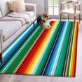 Colorful Stripes Area Rugs 4x6 ft Modern Abstract Blue Green Red Yellow ...