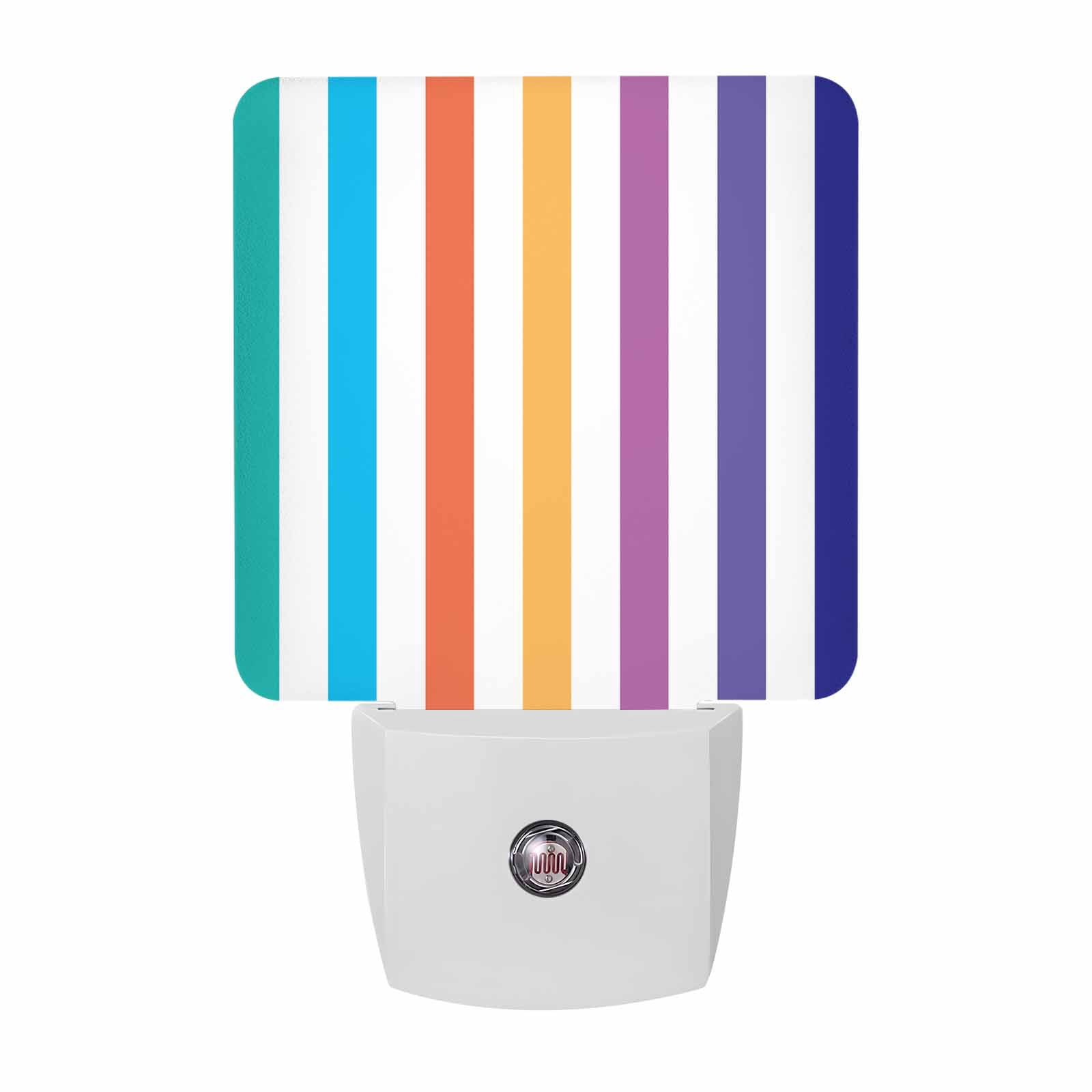 Colorful Stripes Plug-in LED Night Lights Simple Striped Auto Dusk-to ...