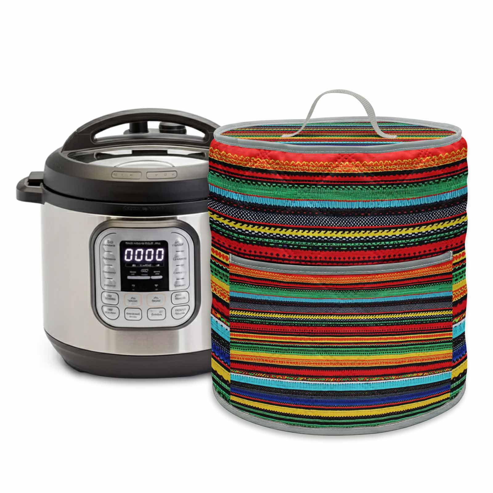Colorful Stripes Pressure Cooker Cover Mexican Aztec Abstract Ethnic ...