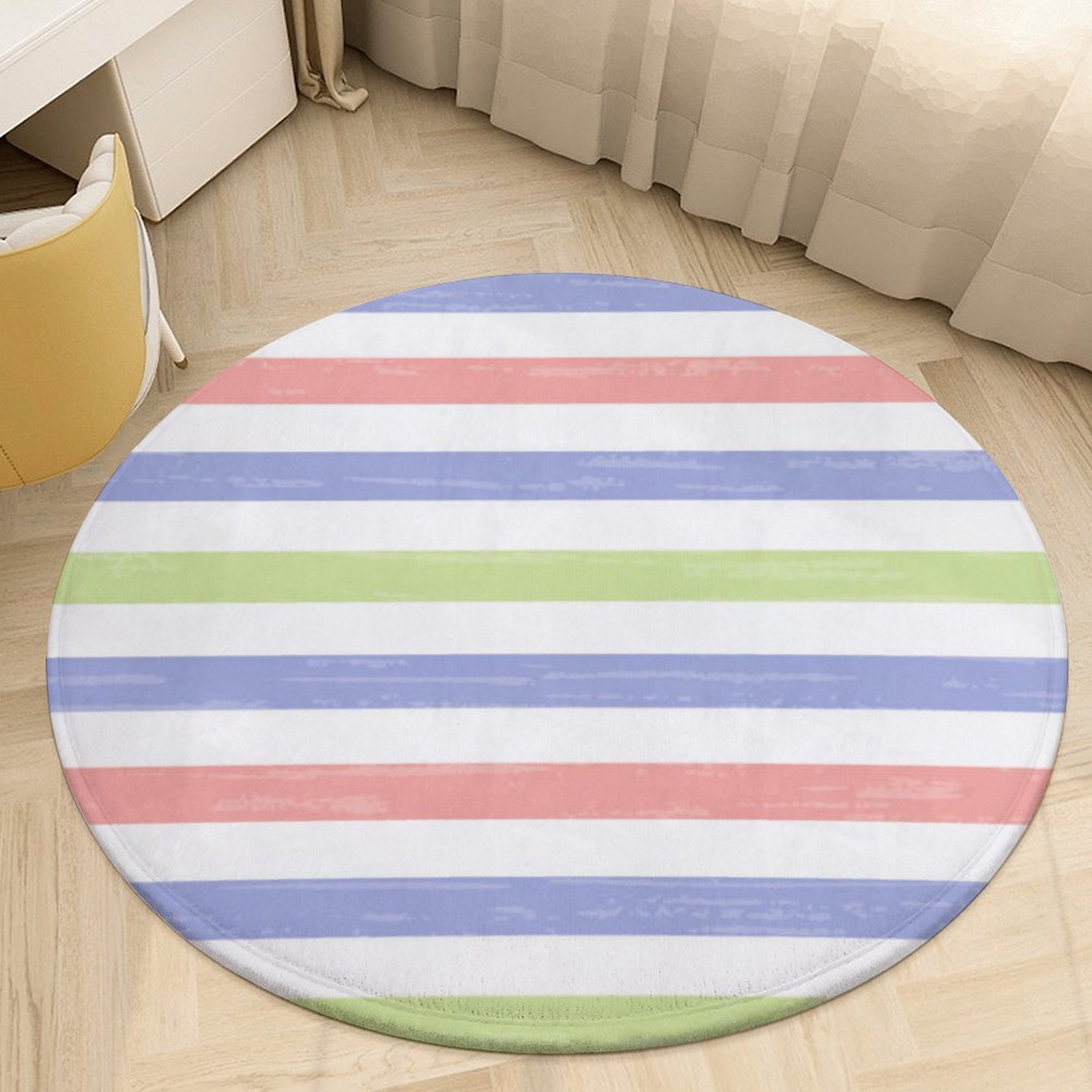 Colorful Stripes Round Area Rugs for Bedroom Living Room, 6FT Soft ...