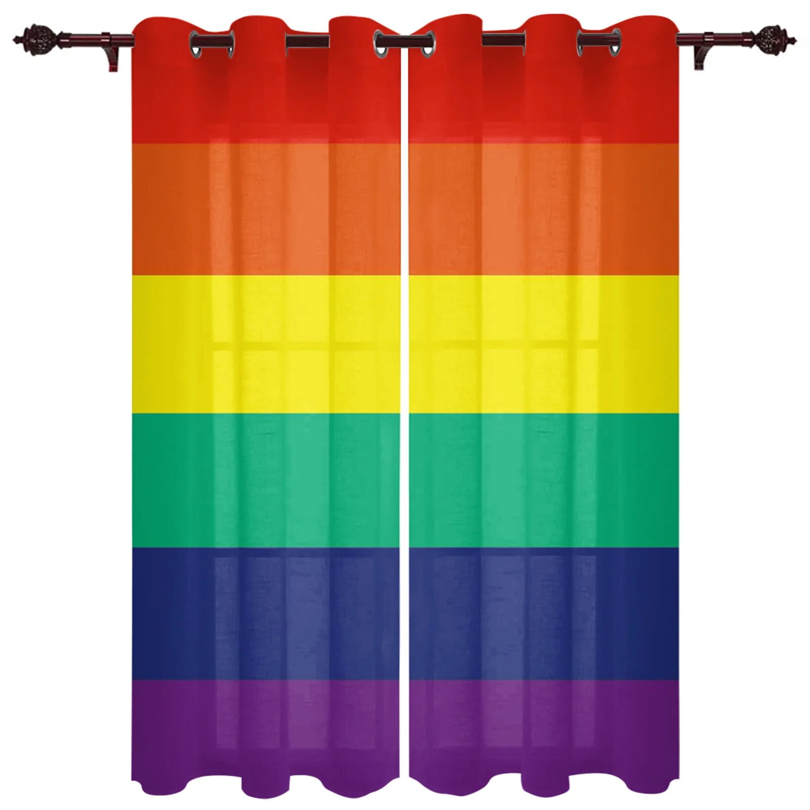 Colorful Stripes Simple Window Curtains for Living Room Bedroom Luxury ...