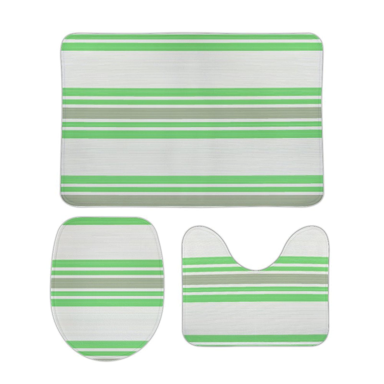 Colorful Stripes Soft Bathroom Carpet Set , Contour Carpet Set, Toilet ...