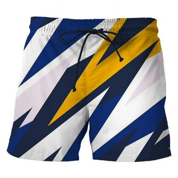 Colorful Strips Men's Board Shorts 3D Printed Personality Unisex Casual ...