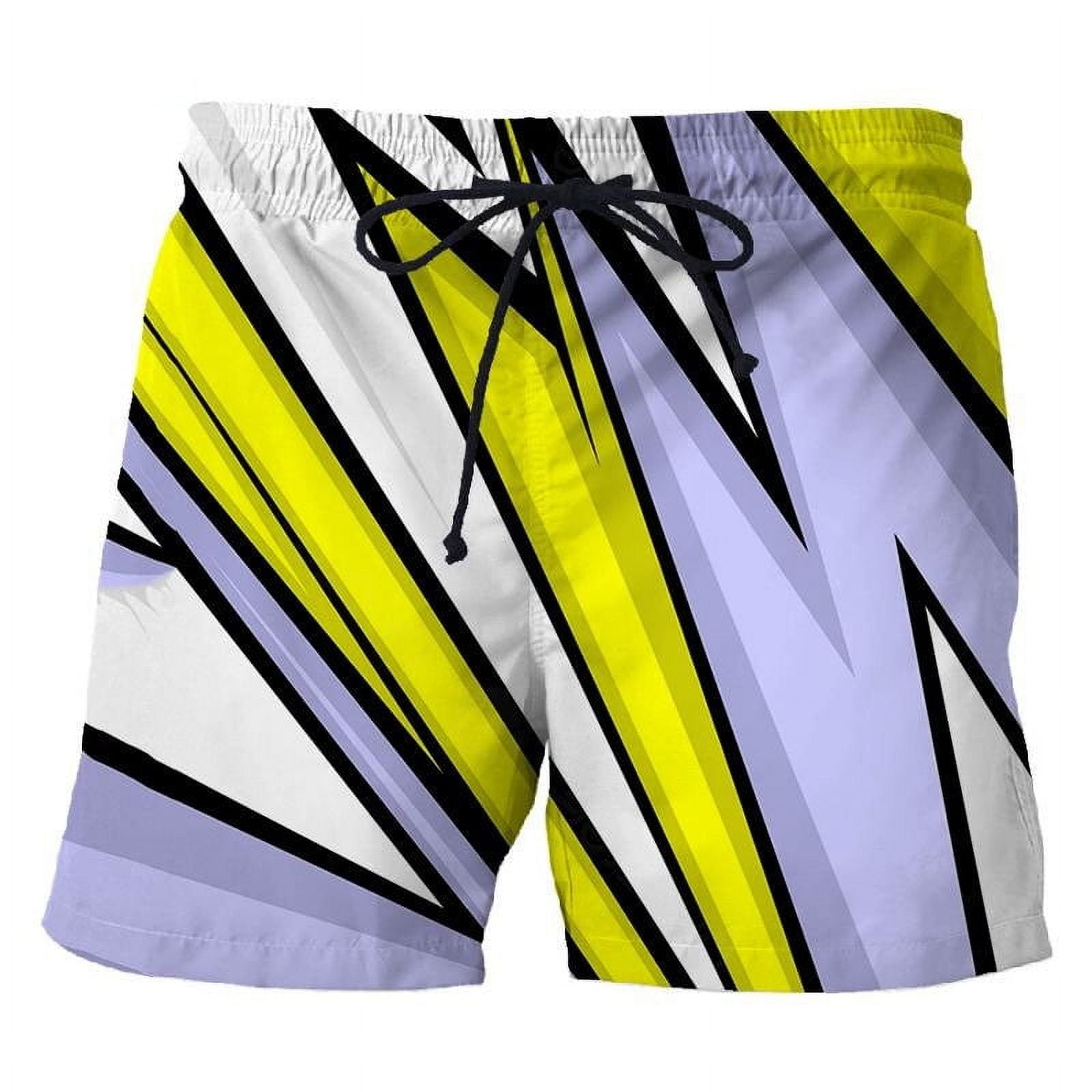 Colorful Strips Men's Board Shorts 3D Printed Personality Unisex Casual ...