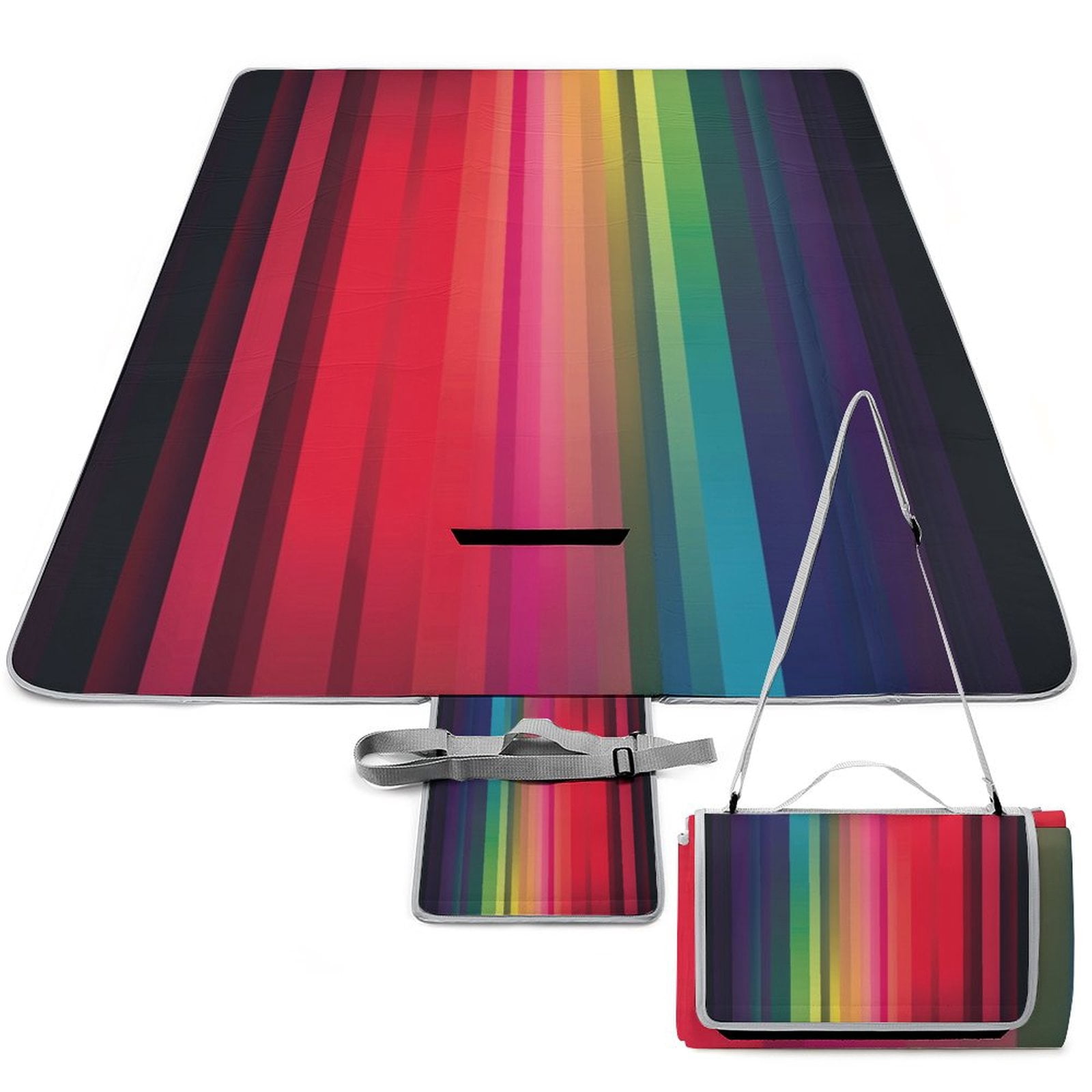 Colorful Strips Minimalist Square Picnic Mat Waterproof Beach Mat ...