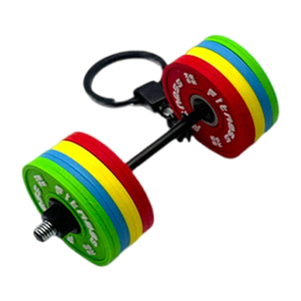 Colorful Sturdy PVC Barbell Keychain Portable Accessory for Fitness ...