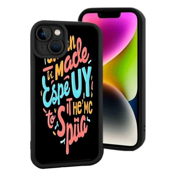 Colorful Stylized Text iPhone 15 Case - Lightweight Yellowing Resistant ...