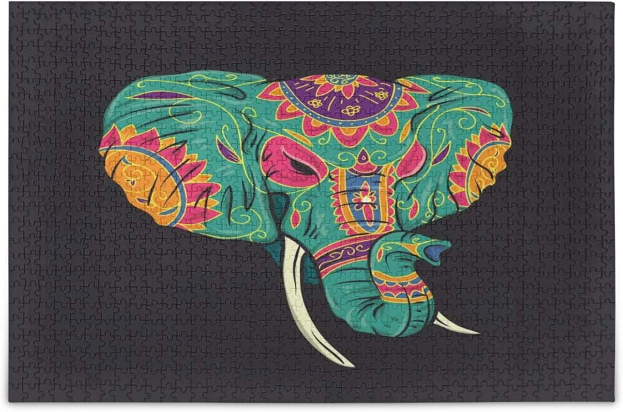 Colorful Sugar Elephant Jigsaw Puzzles 500 Piece Educational Puzzles ...